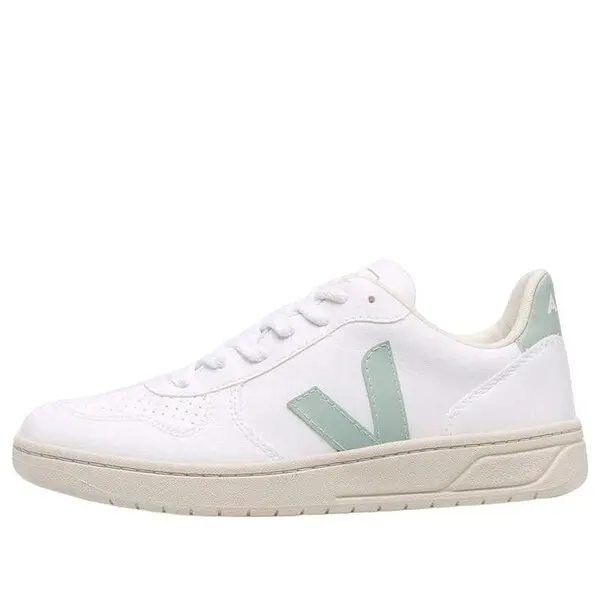 VEJA V- Lace-up Sneakers - White/matcha Green