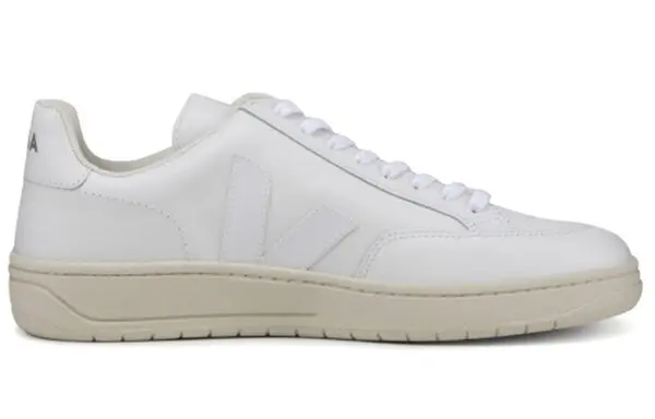 VEJA V-12 Leather Sneakers - White/cream