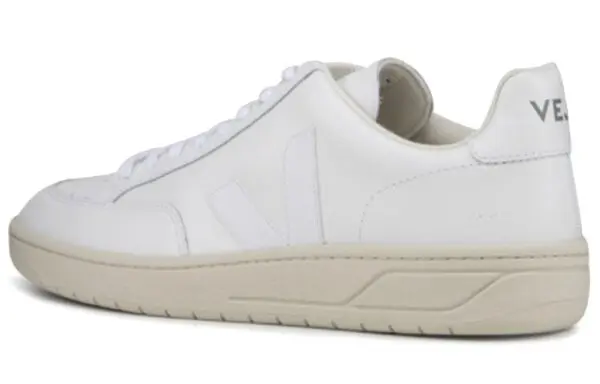 VEJA V-12 Leather Sneakers - White/cream