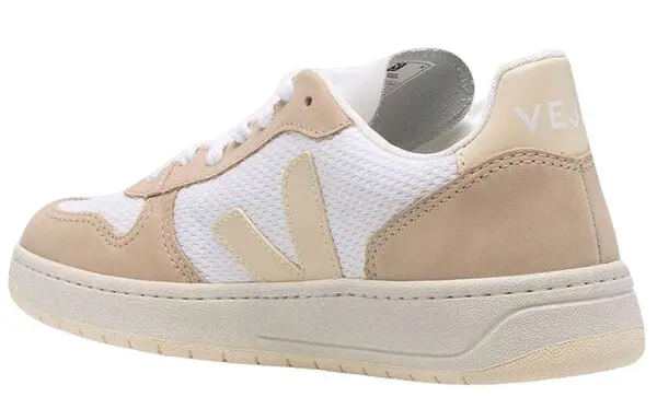 VEJA V-10 Alveomesh Lace-up Sneakers - White/butter/sable