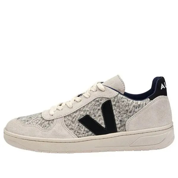 VEJA V-10 Flannel Snow Black Sneakers - Flannel Snow/black