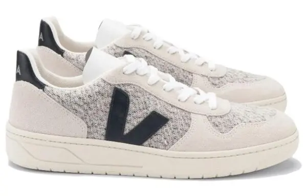 VEJA V-10 Flannel Snow Black Sneakers - Flannel Snow/black