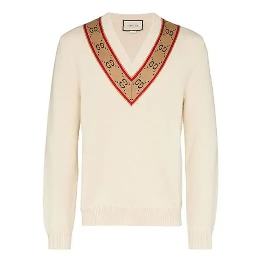 Gucci Gg V-neck Wool Sweater