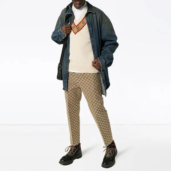 Gucci Gg V-neck Wool Sweater