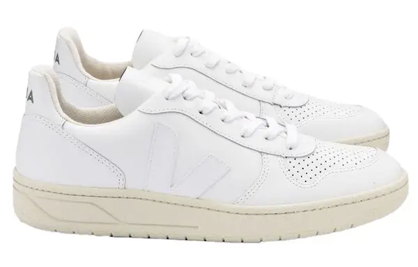 VEJA V-10 Leather Lace-up 'extra - White