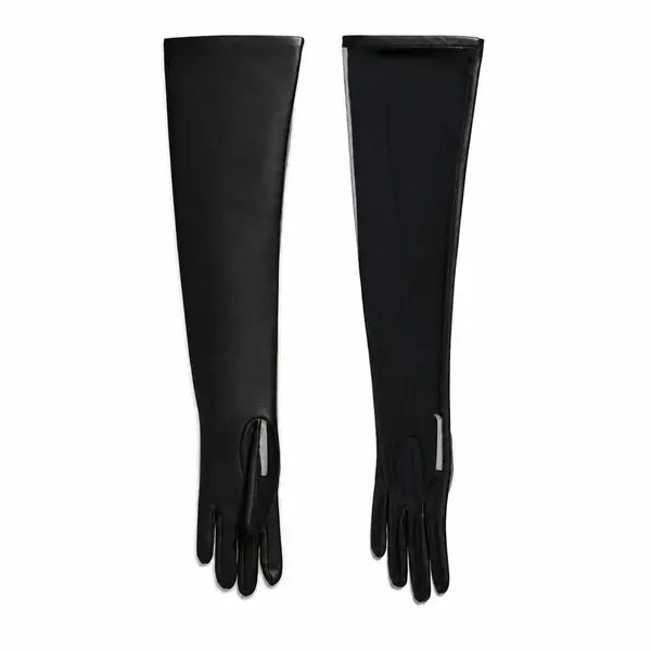 HEDARE Senna Tulle & Leather Long Gloves