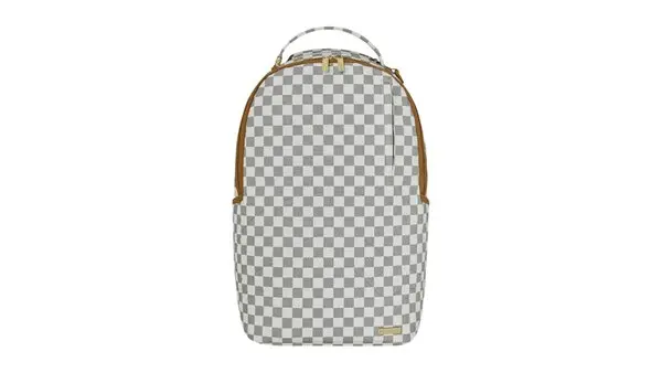 SPRAYGROUND Graff Embossed Cream Check Dlxsv Backpack - White/grey