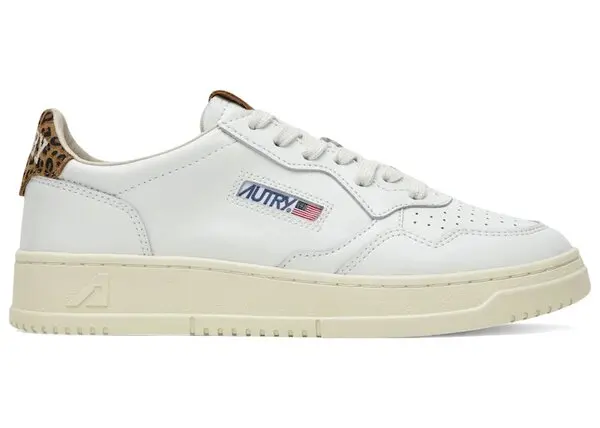 AUTRY Medalist Leather Low - White/leopard