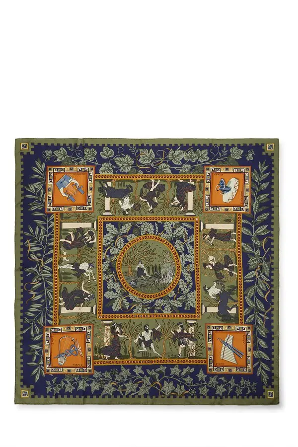 Hermès Multicolor 'musique Des Dieux' Silk Scarf 90