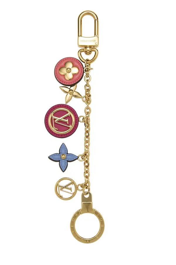 LOUIS VUITTON Multicolor & Gold Preppy Flower Bag Charm - Multi