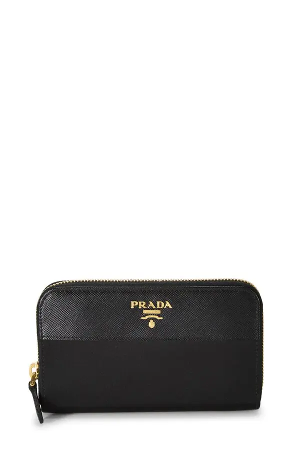 Prada Nylon & Zip Around Wallet - Black