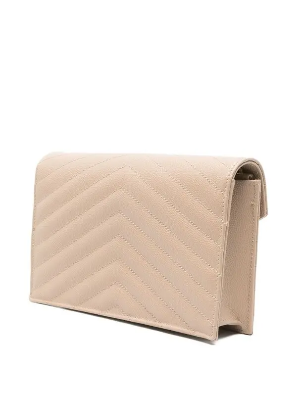 Saint Laurent Envelope Cassandre Leather Wallet On Chain