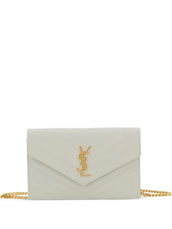 Saint Laurent Envelope Cassandre Leather Wallet On Chain