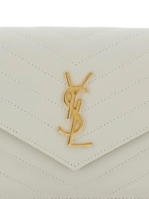 Saint Laurent Envelope Cassandre Leather Wallet On Chain