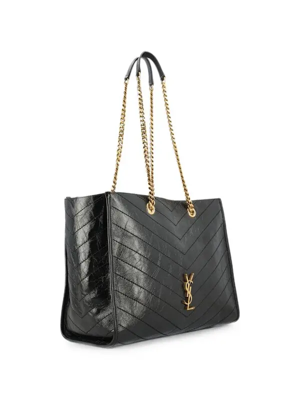 Saint Laurent Niki E/w Suede Leather Tote