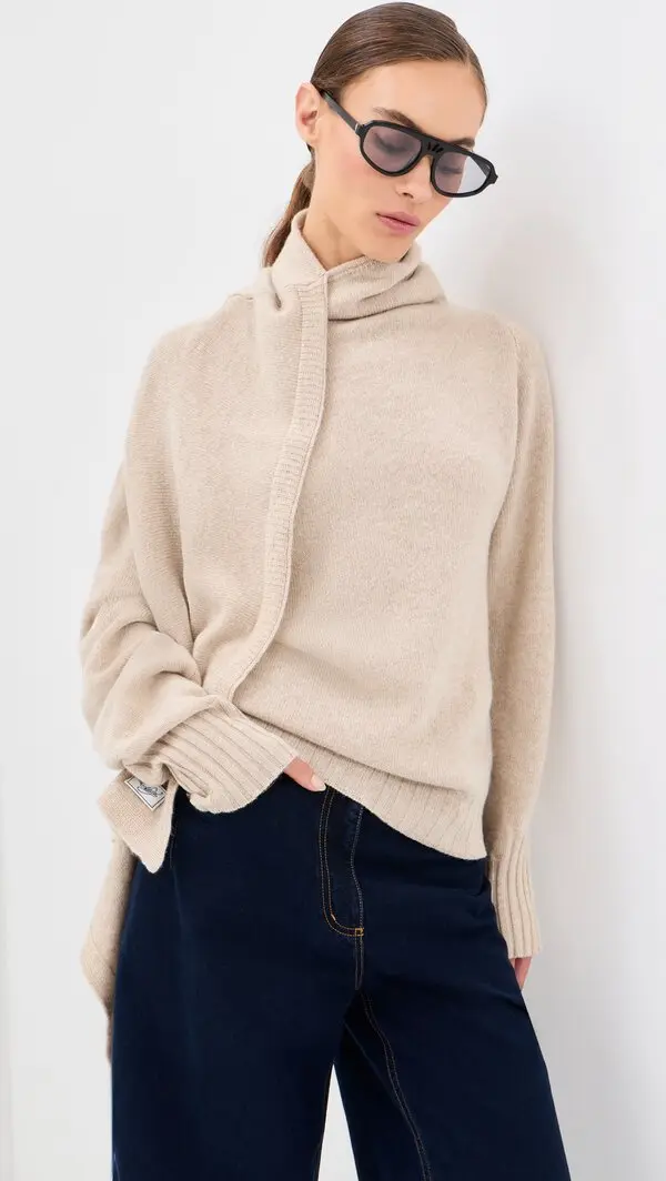 Attico Draped Wool Sweater