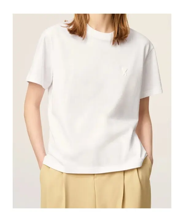 AMI Paris De Coeur Logo T-shirt - White