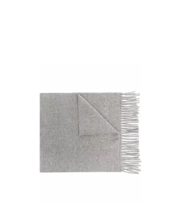 A.p.c. Logo-embroidered Fringed-edge Scarf