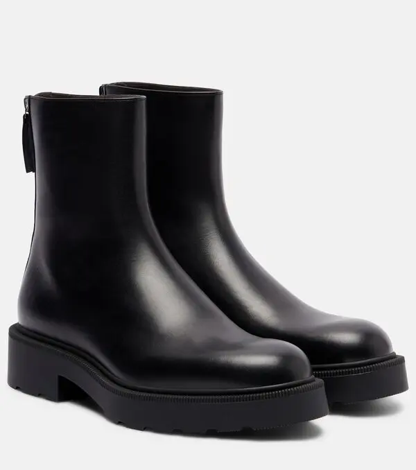 THE ROW Nobilis Fast Leather Ankle Boots