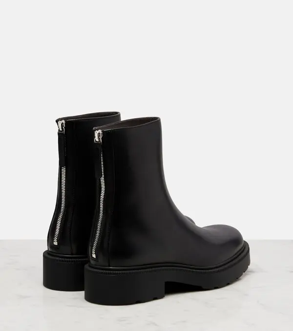 THE ROW Nobilis Fast Leather Ankle Boots