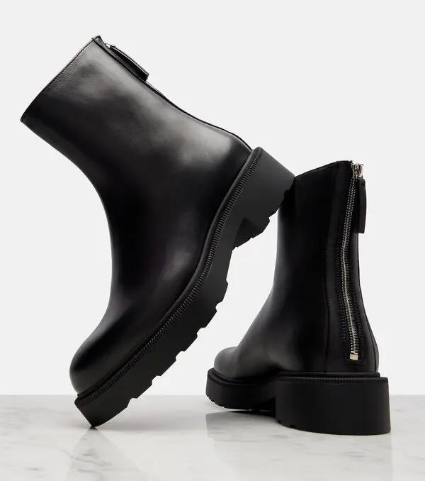 THE ROW Nobilis Fast Leather Ankle Boots