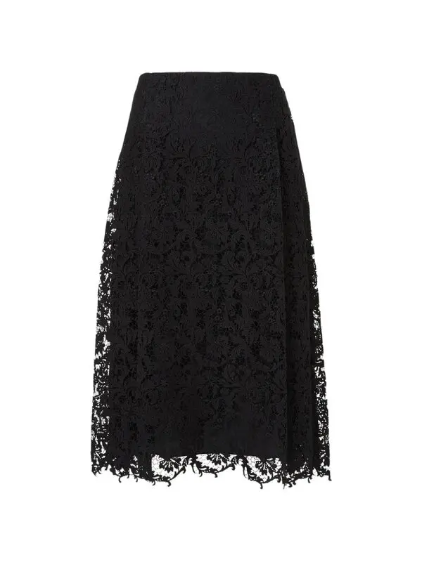 Fendi Macramé Lace Midi Skirt