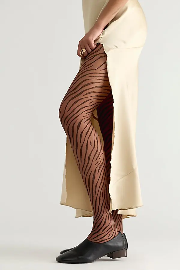 Swedish Stockings Fp X Zebra Tights - Brown