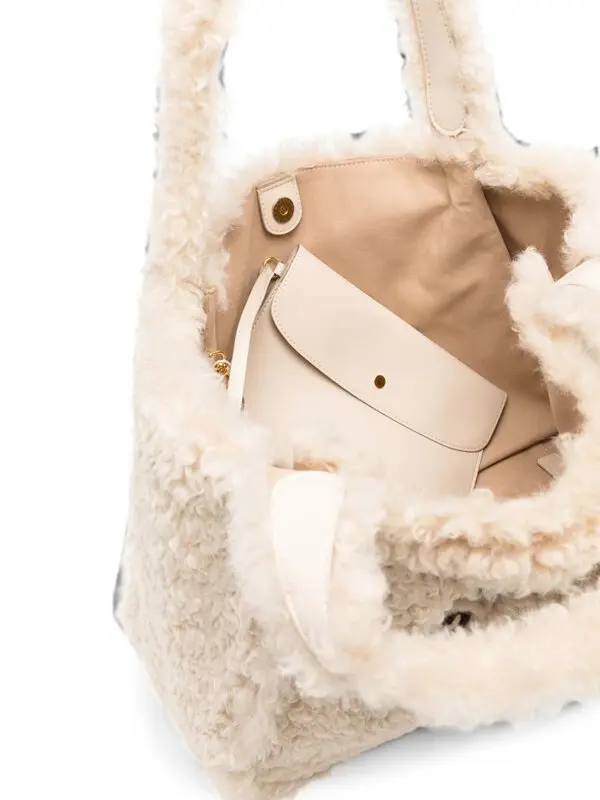 Stella McCartney Stella Logo Shearling Tote