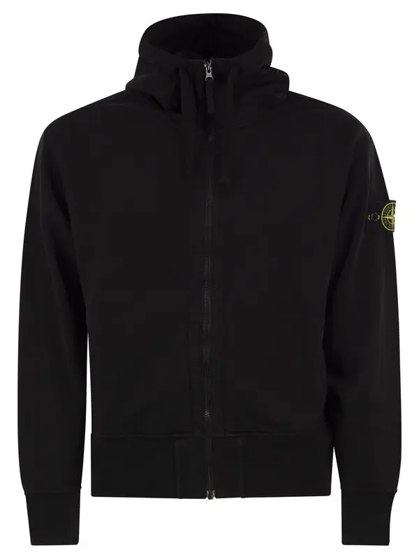 Stone Island Cotton Hooded Zip-up Sweatshirt