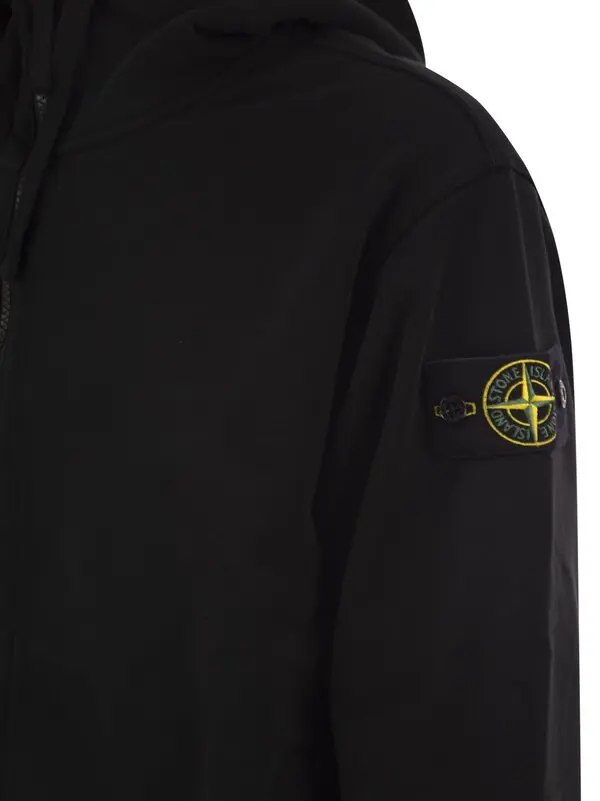 Stone Island Cotton Hooded Zip-up Sweatshirt