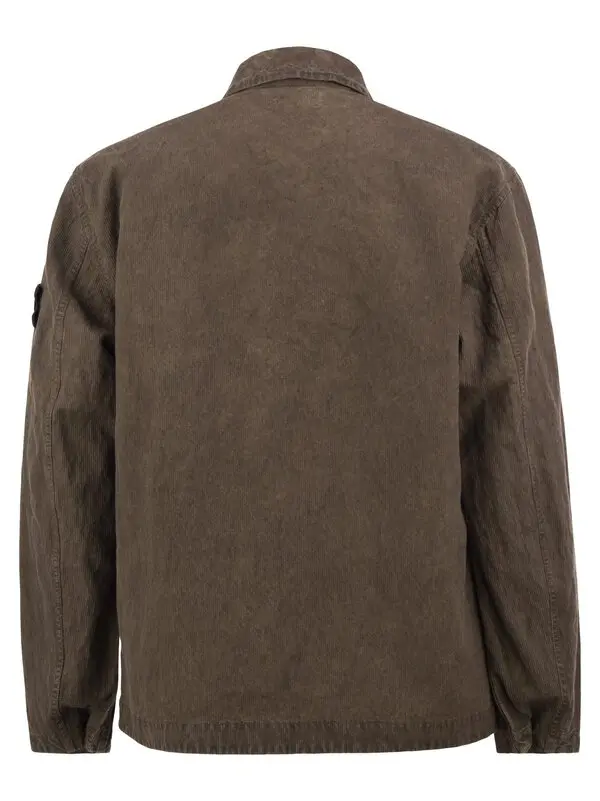 Stone Island Corduroy Overshirt With Compass Badge