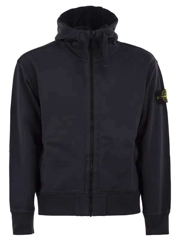 Stone Island Cotton Hooded Zip-up Sweatshirt