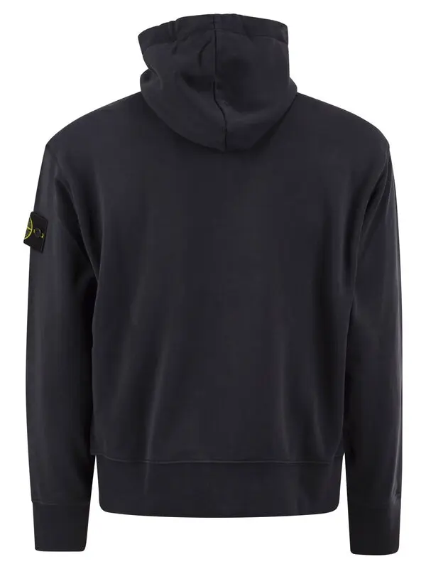 Stone Island Cotton Hooded Zip-up Sweatshirt