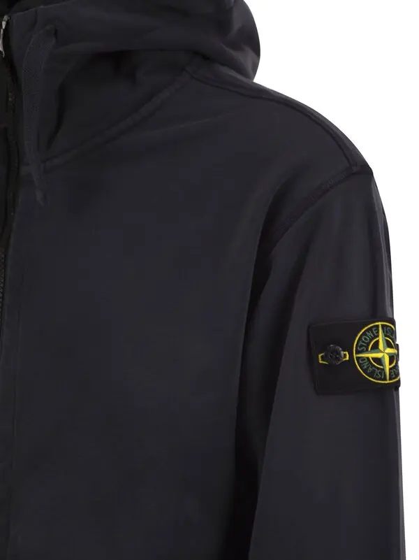 Stone Island Cotton Hooded Zip-up Sweatshirt