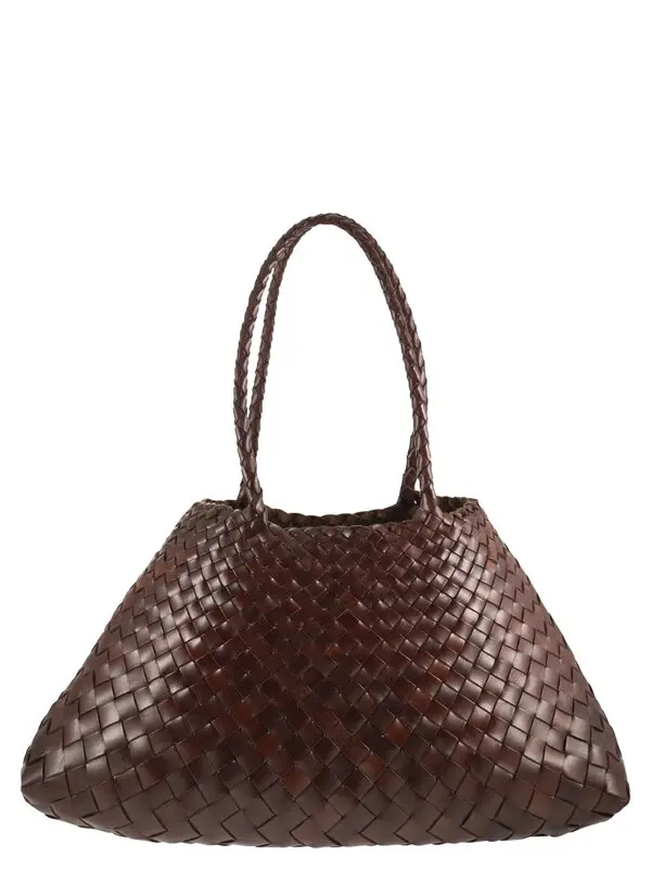 Dragon Diffusion Santa Croce Big Woven Leather Bag - Brown