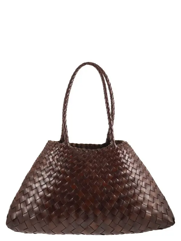 Dragon Diffusion Santa Croce Big Woven Leather Bag - Brown