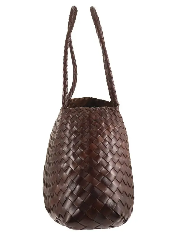 Dragon Diffusion Santa Croce Big Woven Leather Bag - Brown
