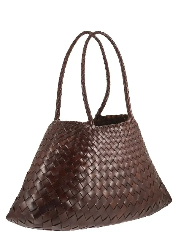 Dragon Diffusion Santa Croce Big Woven Leather Bag - Brown