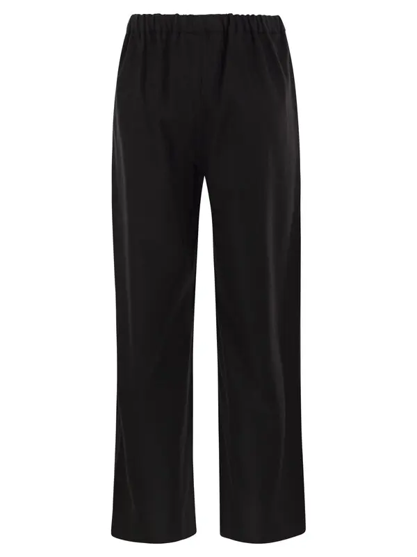Max Mara Smmfloria Virgin Wool Stretch Trousers With Drawstring Waist