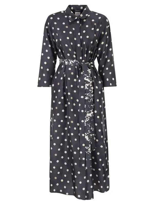 Max Mara Smmleva Printed Silk Twill Dress - Blue