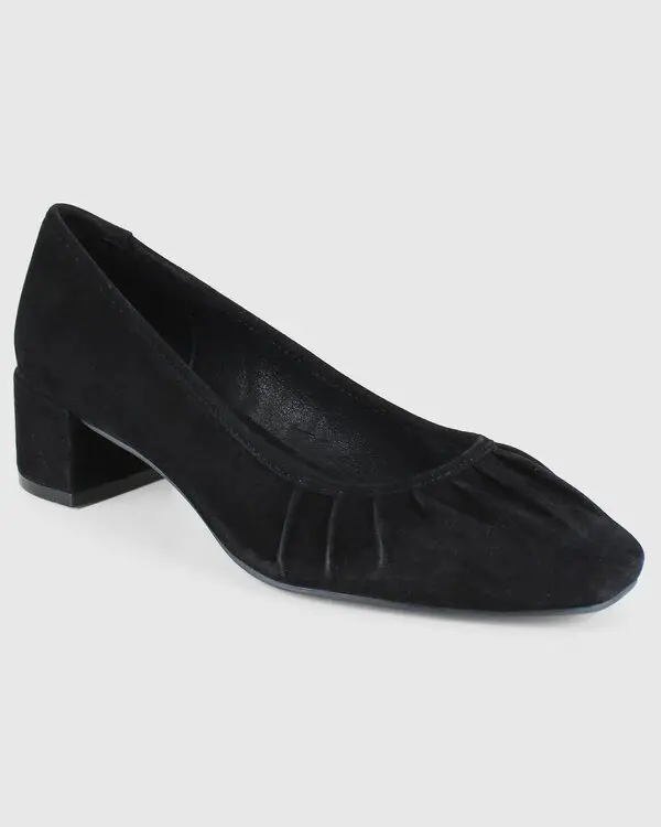 Splendid Jade Suede Block Heel Pumps - Black