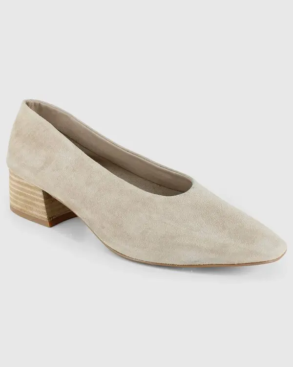 Splendid Olivia Suede Block Heel Pumps