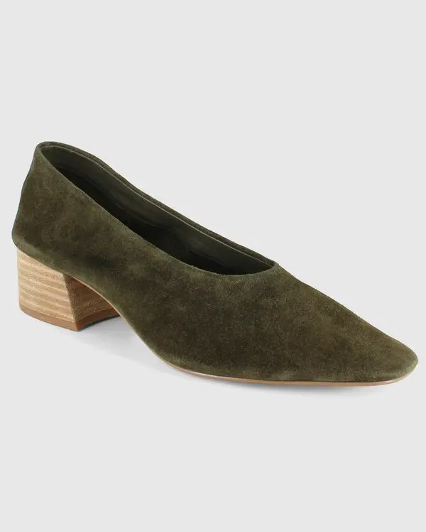 Splendid Olivia Suede Block Heel Pumps