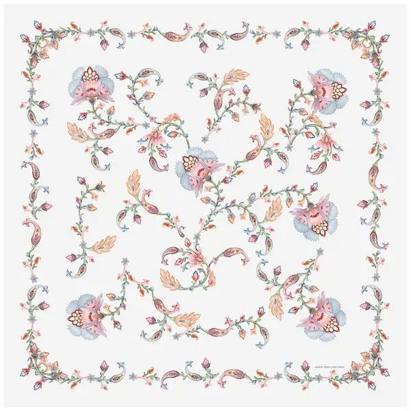 JESSIE ZHAO NEW YORK Dawn Garden Double Sided Silk Scarf - White