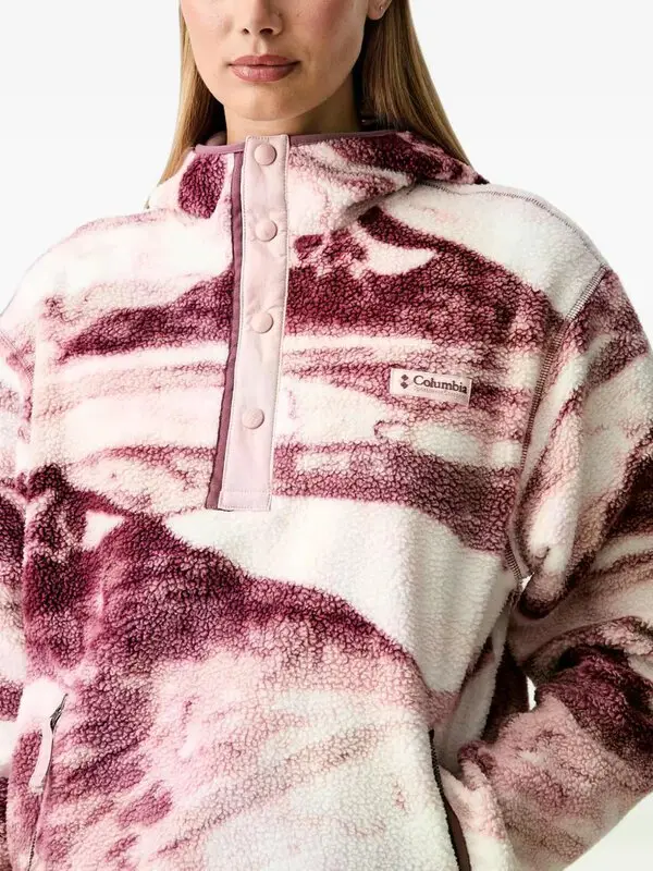 Columbia Helvetia Ii Mountain-print Fleece Hoodie - White