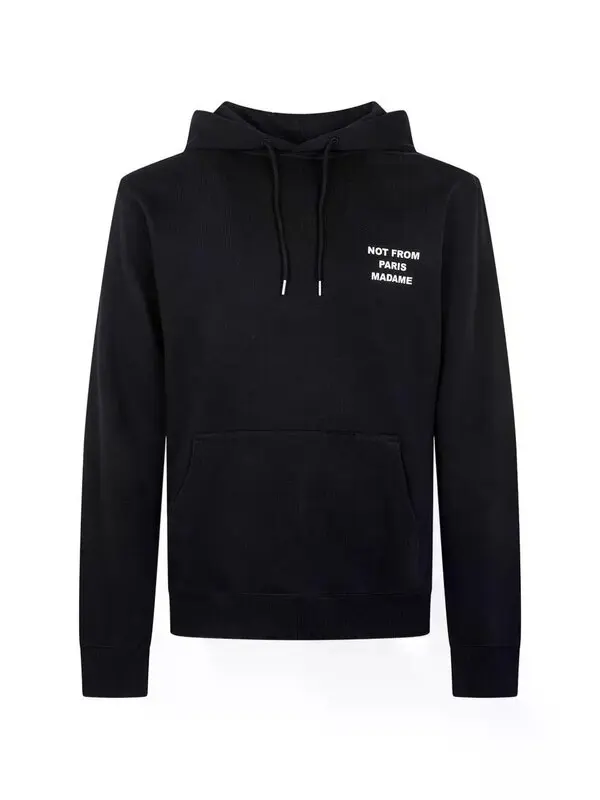Drole De Monsieur Not From Paris Madame Slogan Hoodie - Black