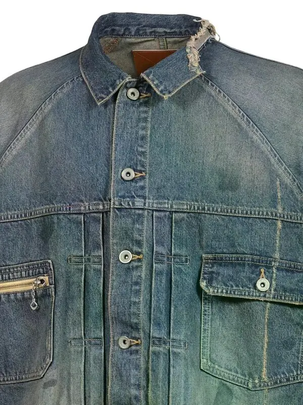 DAIRIKU 80year Distressed-effect Denim Jacket