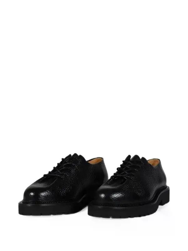 JACQUES SOLOVIÈRE PARIS Edouard Lug Bold Grained Leather Derby Shoes - Black