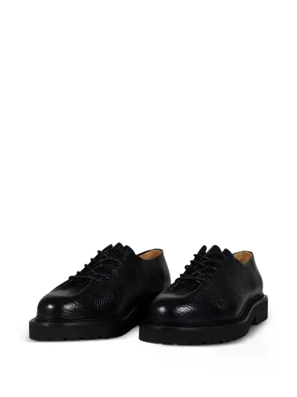 JACQUES SOLOVIÈRE PARIS Edouard Lug Bold Grained Leather Derby Shoes - Black