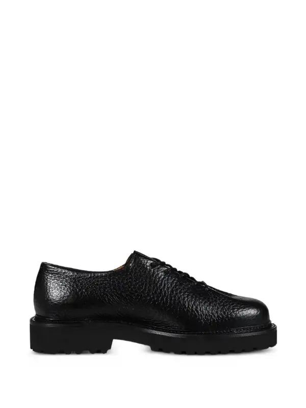 JACQUES SOLOVIÈRE PARIS Edouard Lug Bold Grained Leather Derby Shoes - Black